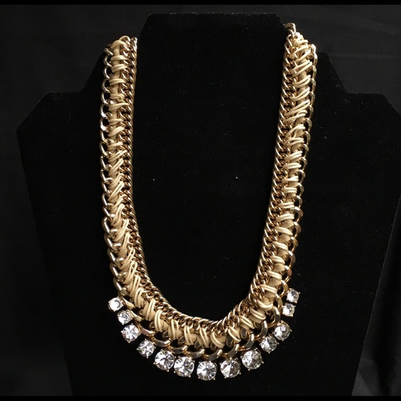 LOFT | Jewelry | Vintage Loft Gold Chain And Crystal Necklace | Poshmark